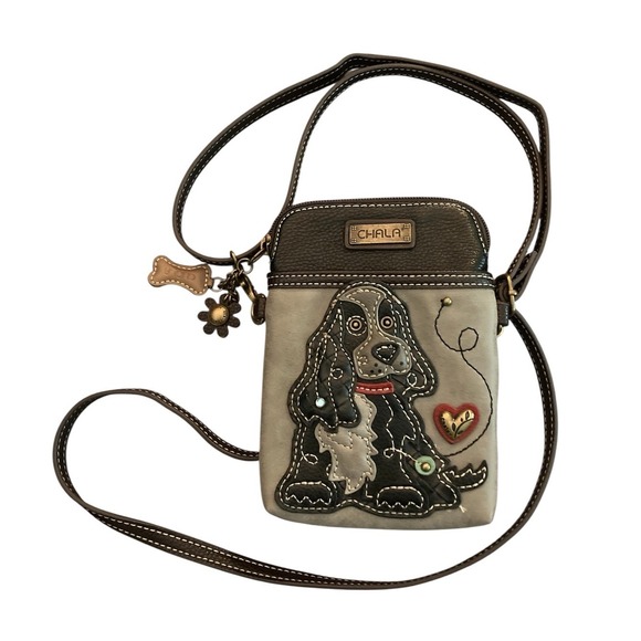 Chala | Bags | Chala Crossbody Purse Black Gray Cocker Spaniel Dog ...